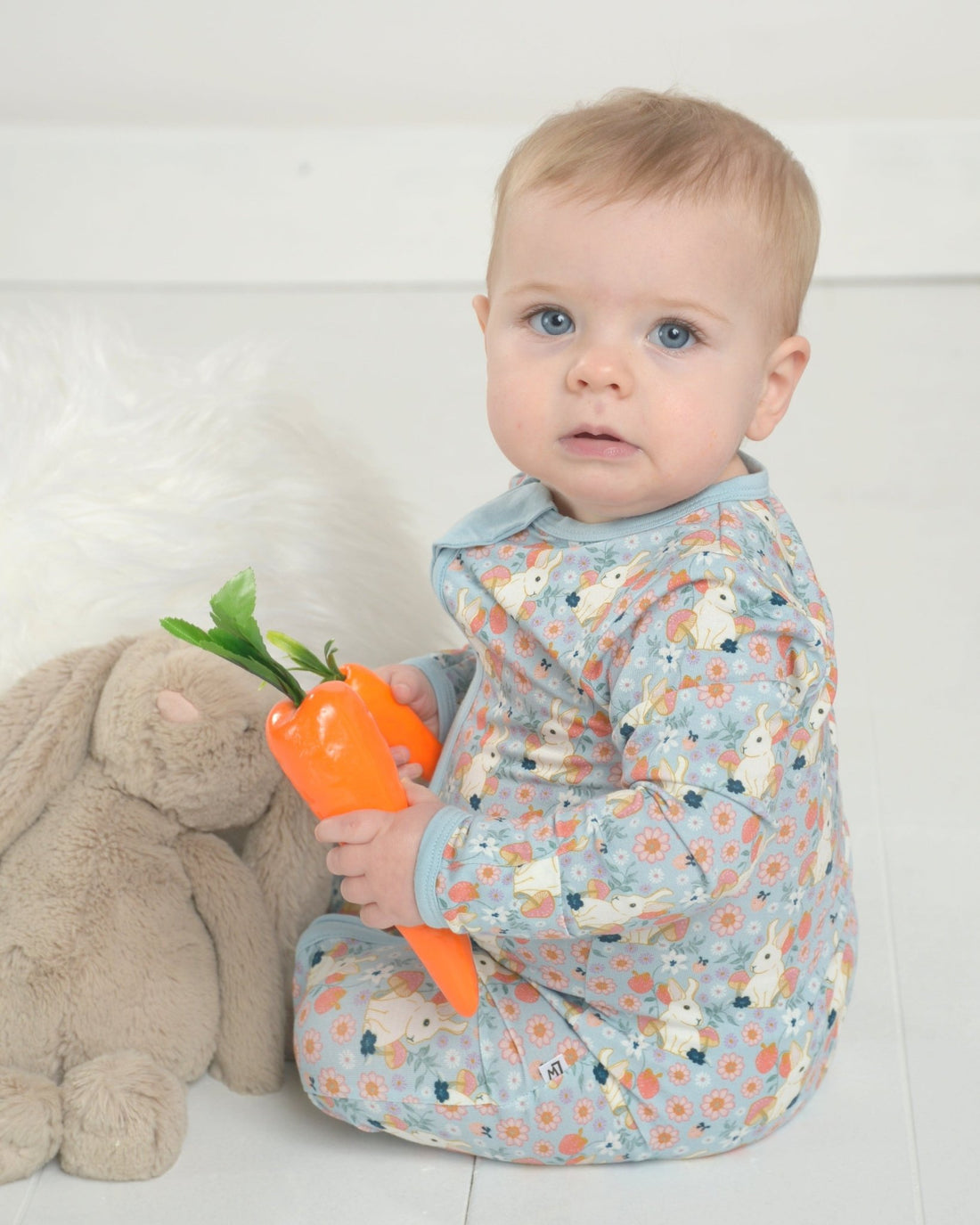 Bunny Bamboo Baby Pajama, Bunny Pajamas, Bamboo Onesie – Little Worldz